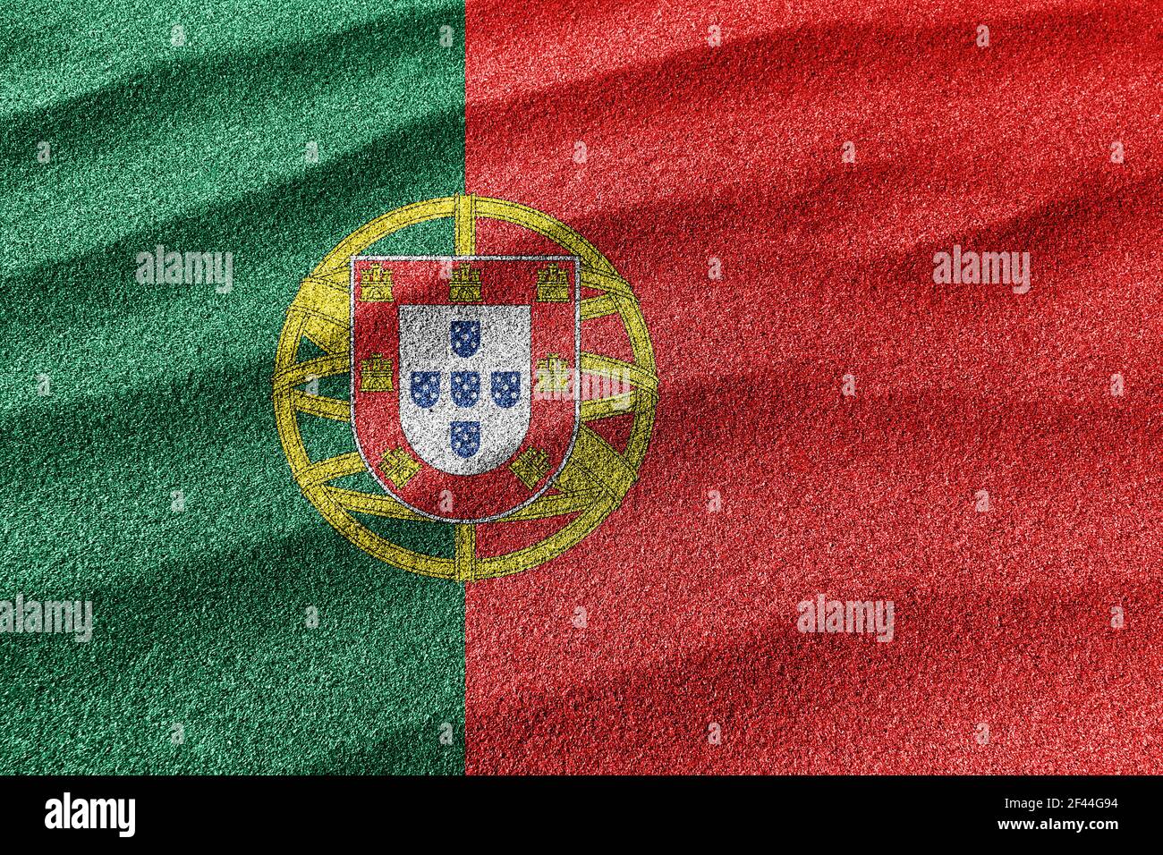 Portugal sand flag, national flag sand background Stock Photo - Alamy