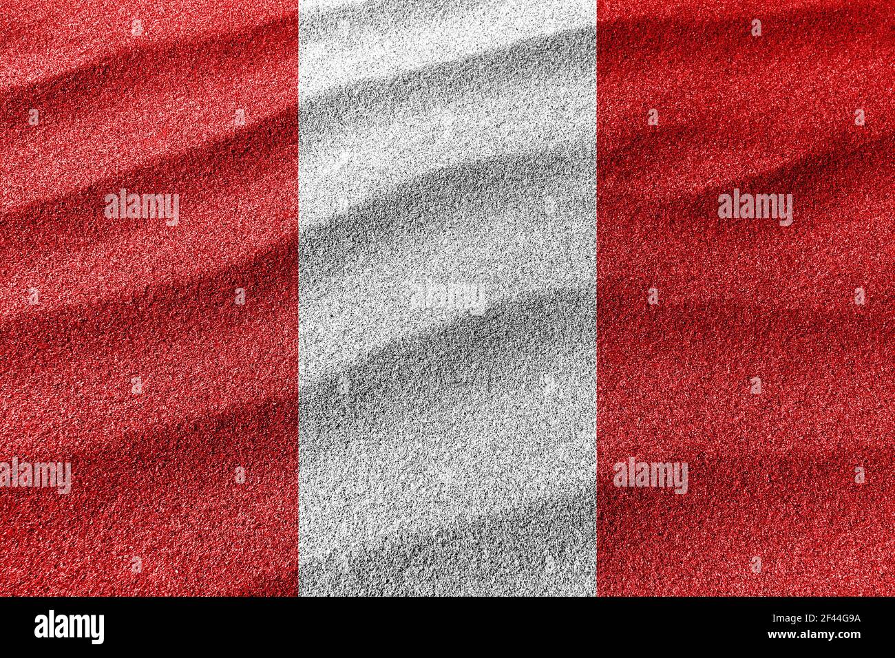 Peru sand flag, national flag sand background Stock Photo - Alamy
