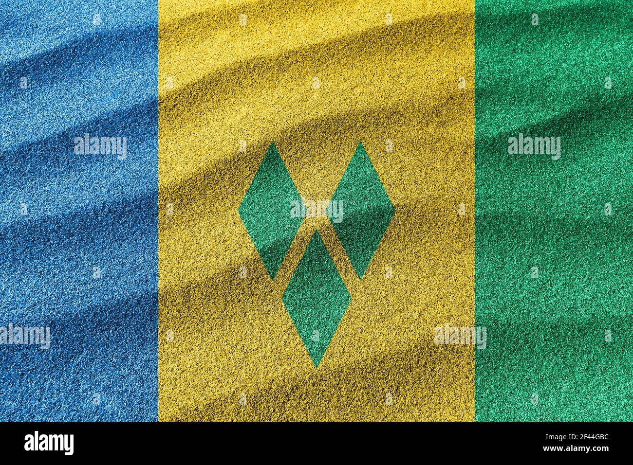 Saint Vincent and the Grenadines sand flag, national flag sand ...