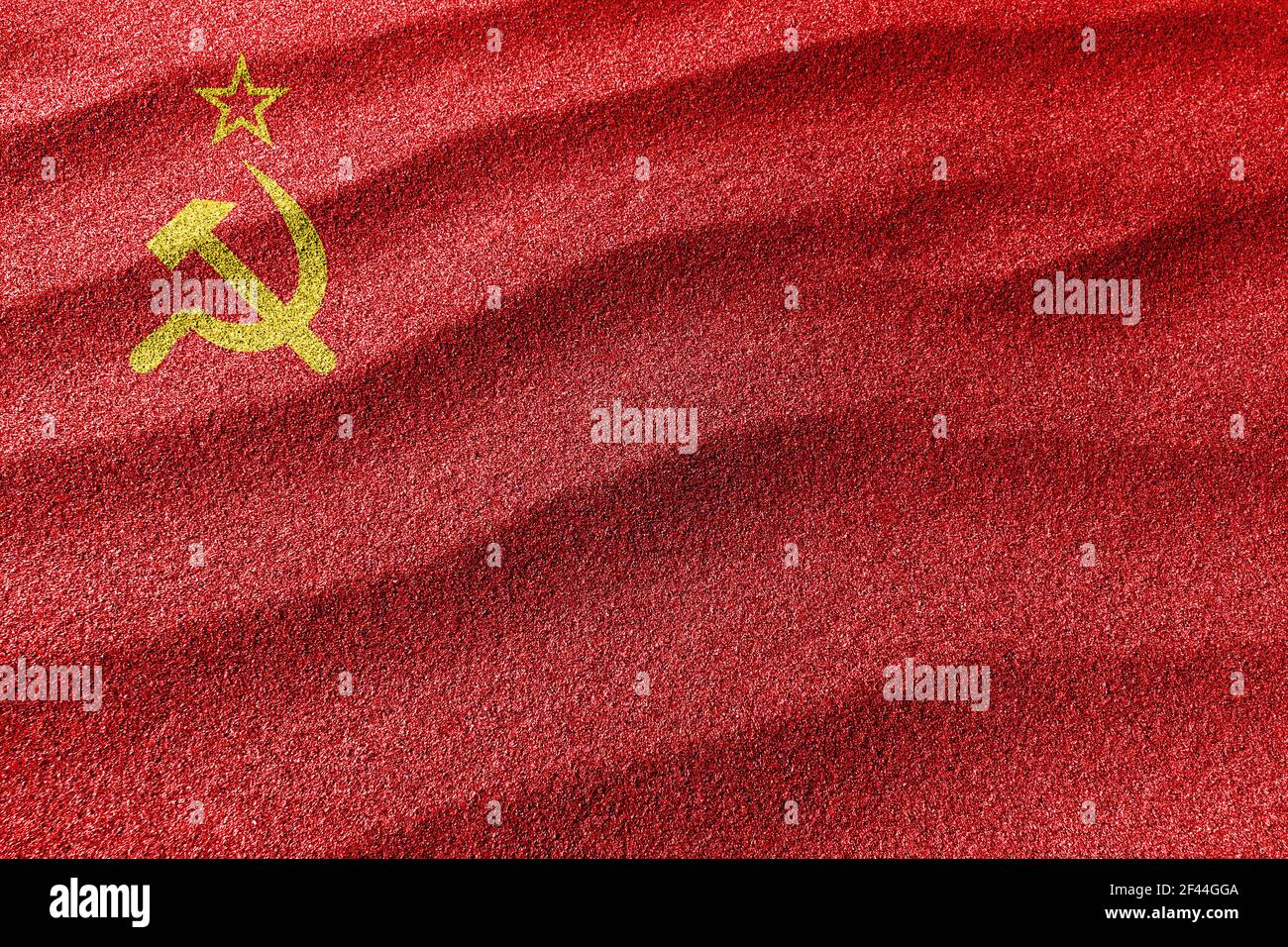 Soviet Union sand flag, national flag sand background Stock Photo - Alamy