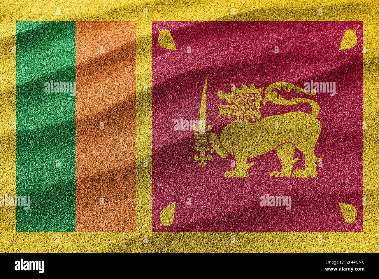 Sri Lanka sand flag, national flag sand background Stock Photo - Alamy