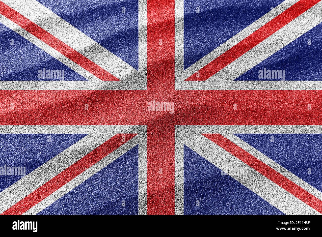 United Kingdom sand flag, national flag sand background Stock Photo - Alamy
