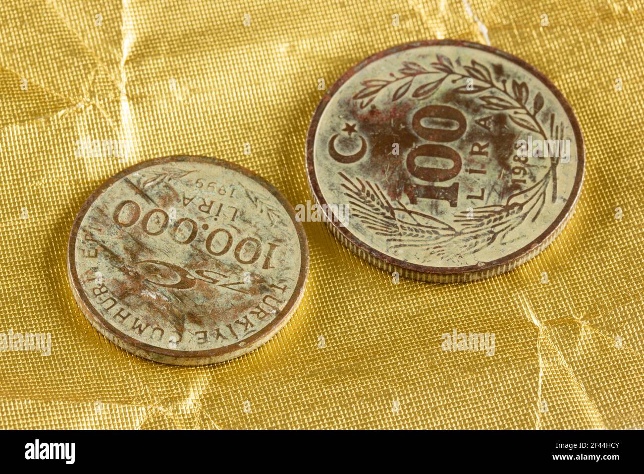 Old Turkish coin. Money collection Stock Photo - Alamy
