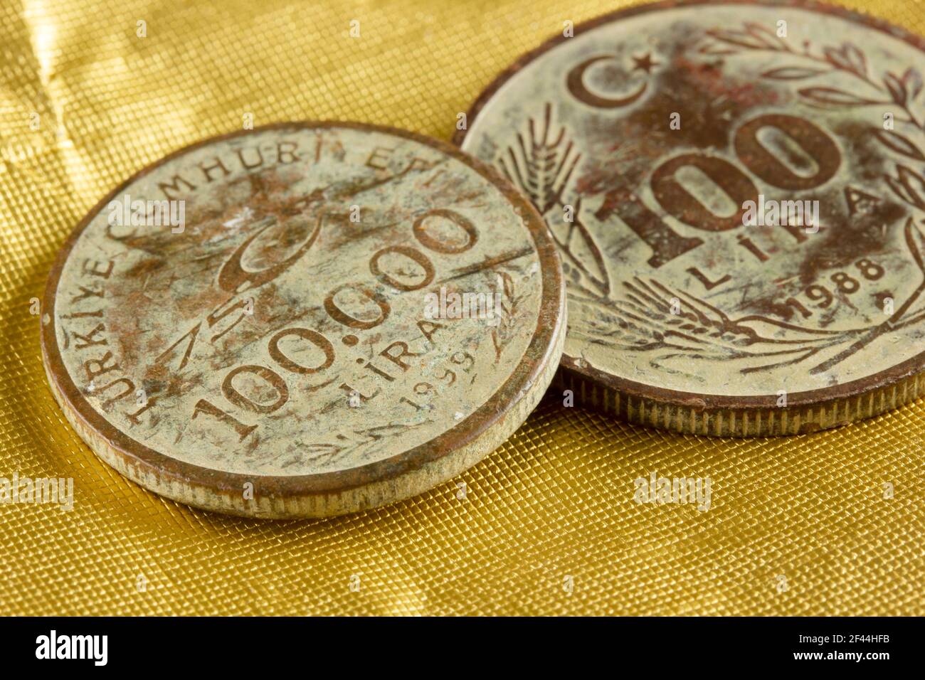 Old Turkish coin. Money collection Stock Photo - Alamy