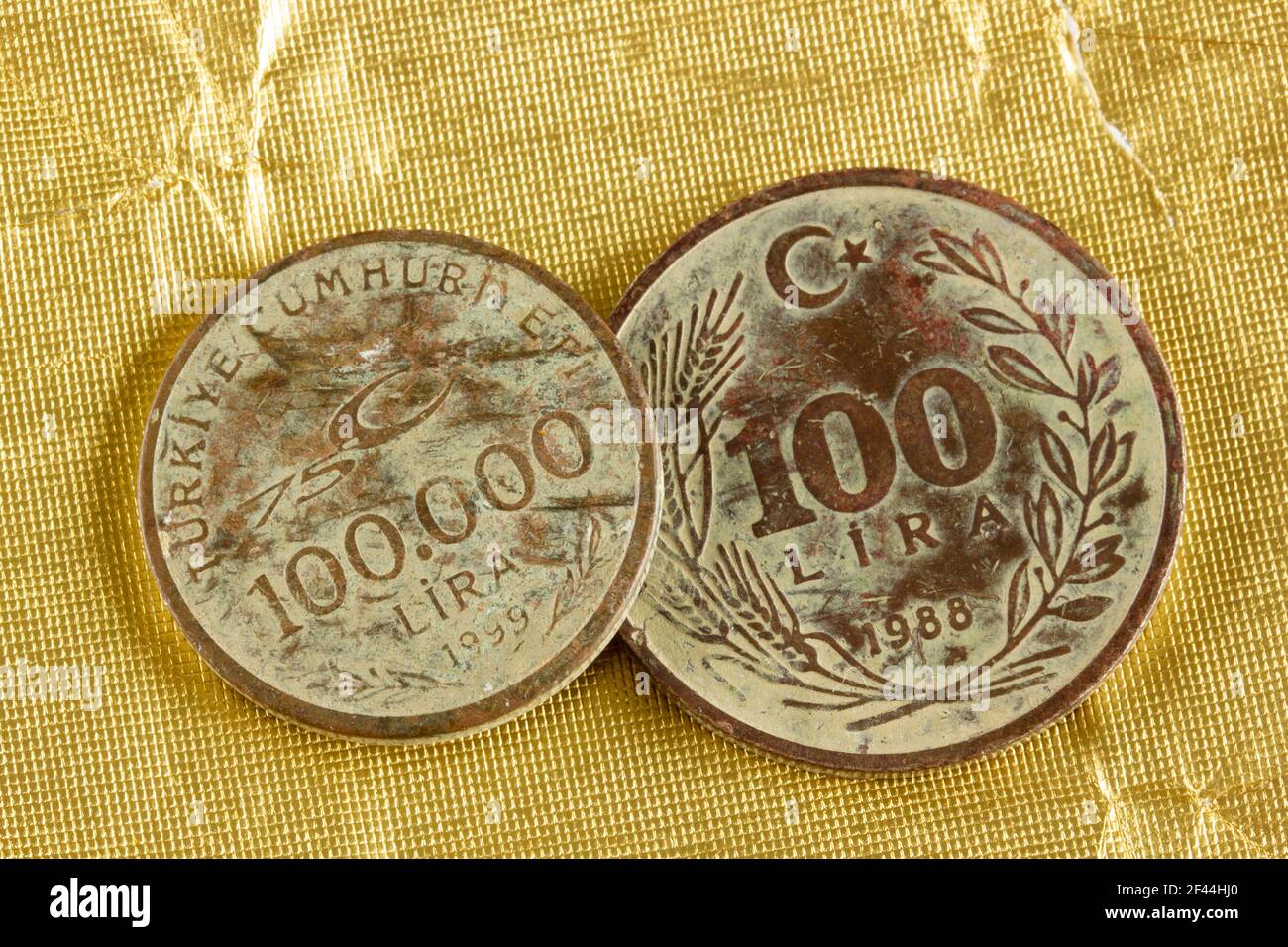 Old Turkish coin. Money collection Stock Photo - Alamy