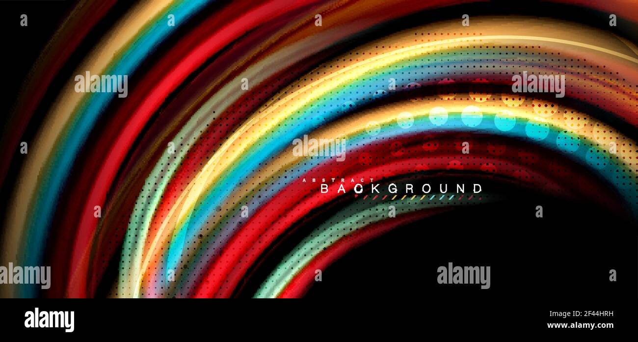 Multicolored wave lines on black background design. Multicolored wave ...
