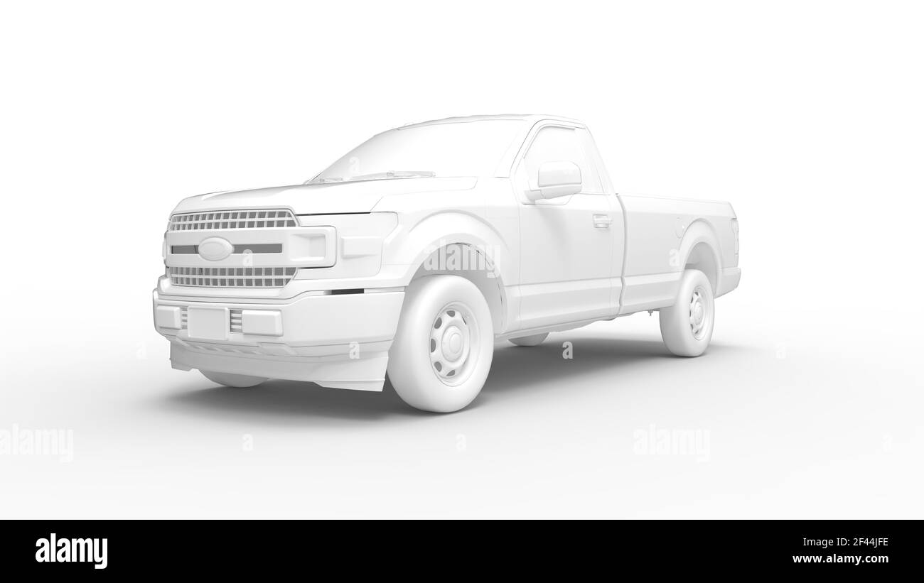 3D rendering of a pick up truck isolated on white background Stock ...