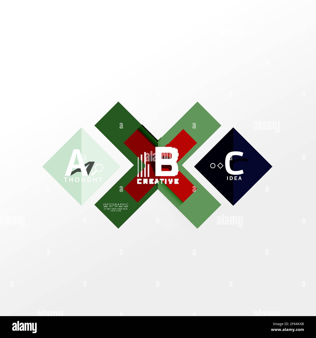 Infographic option banner. Geometric infographic banner, paper info a b ...