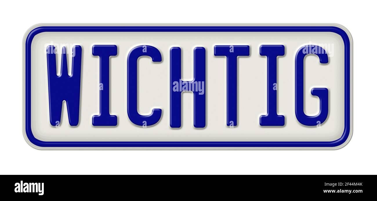 Metal sign on a white background - 3D illustration - Important in ...