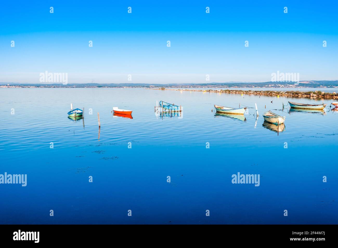 Fishing boats on the Thau lagoon at Sète in Occitanie France Stock ...