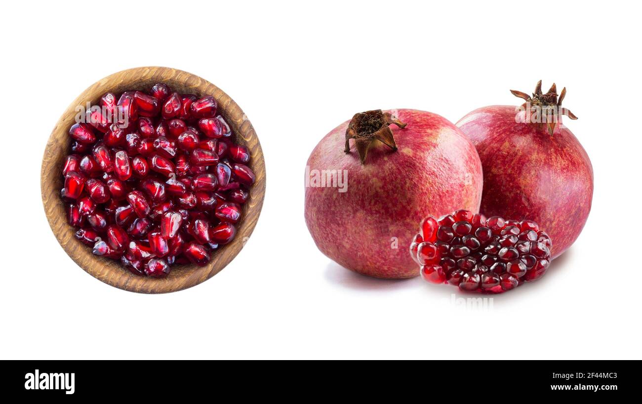 Pomegranate isolated on white background. Sweet and juicy garnet with ...