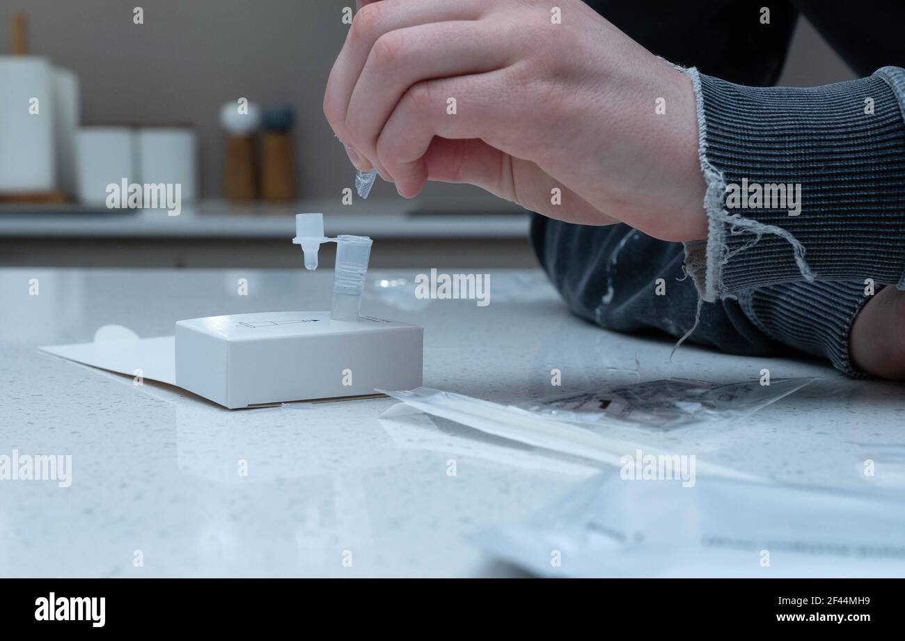 COVID-19 children home testing Stock Photo - Alamy