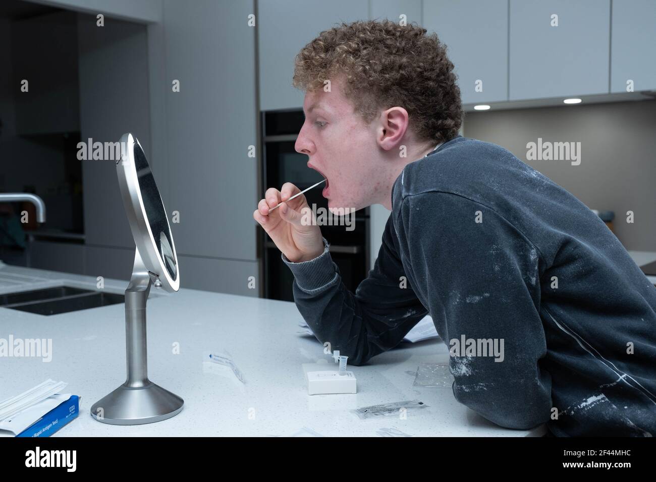COVID-19 children home testing Stock Photo - Alamy
