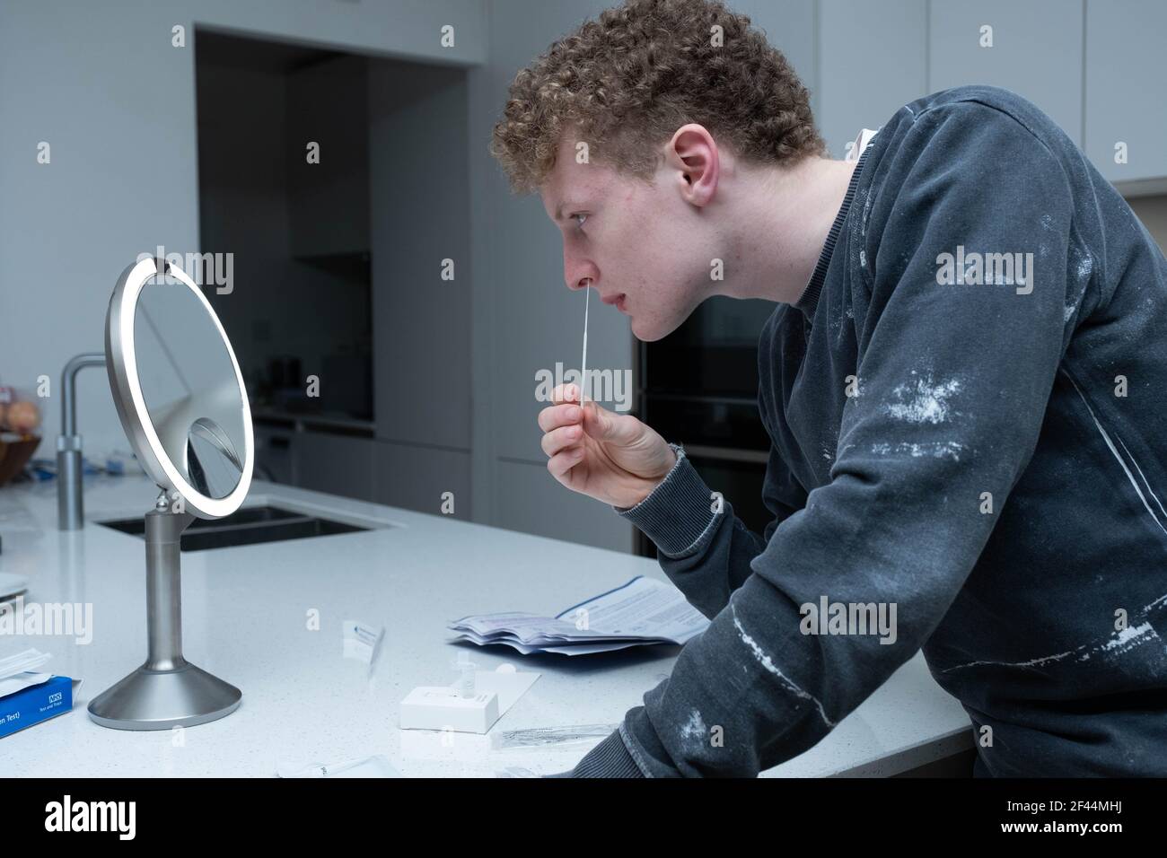 COVID-19 children home testing Stock Photo - Alamy