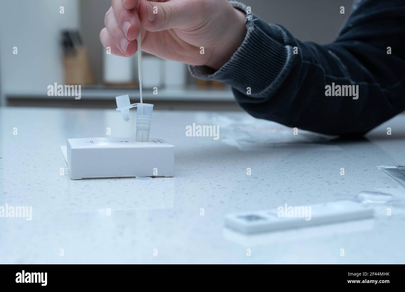 COVID-19 children home testing Stock Photo - Alamy