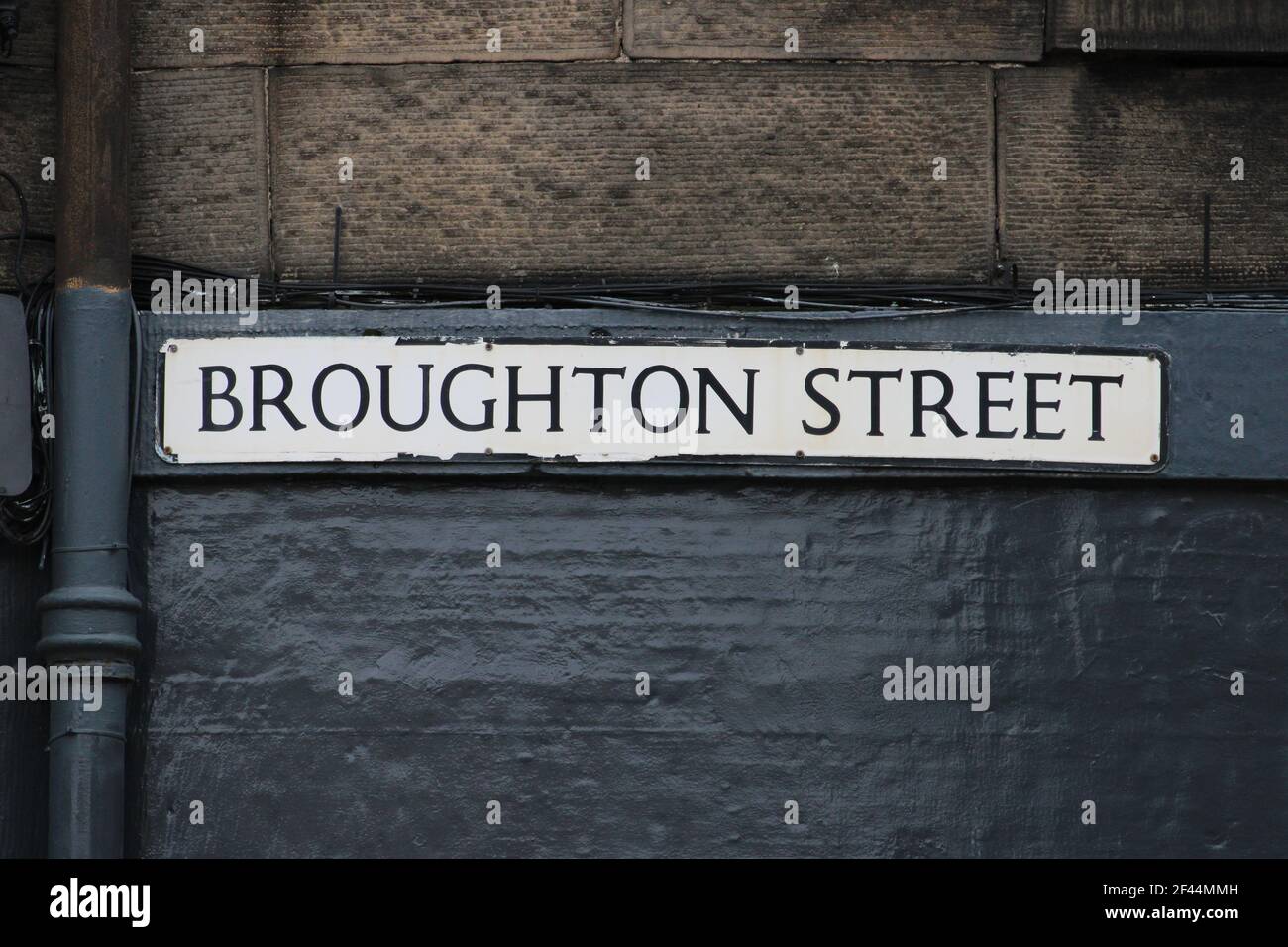 Street Name Sign for Broughton Street in Edinburgh Scotland Stock Photo ...