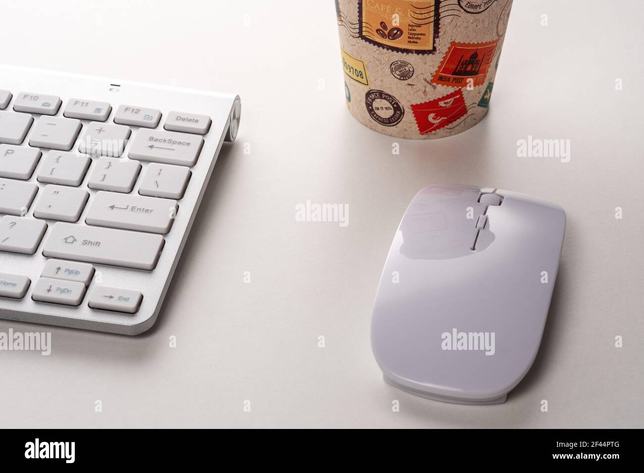 Modern workplace computer cup hi-res stock photography and images - Alamy