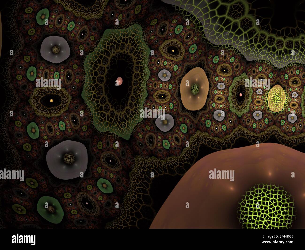 Cell background with futuristic interface elements. Molecular research ...