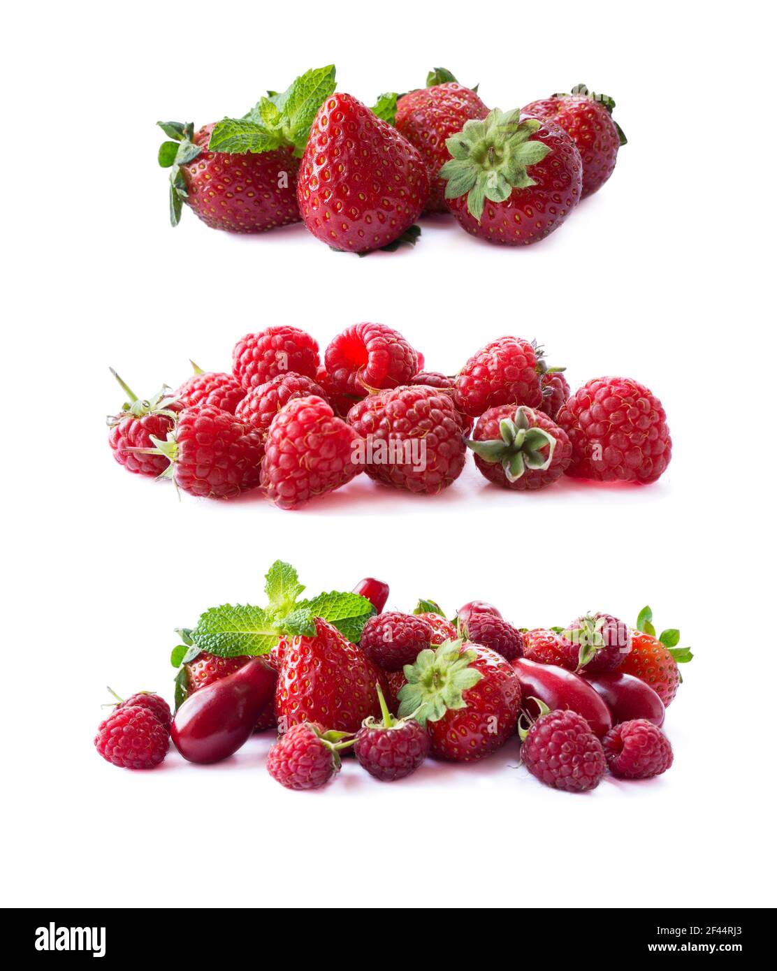Ripe red berries isolated on white background.Juicy and delicious ...