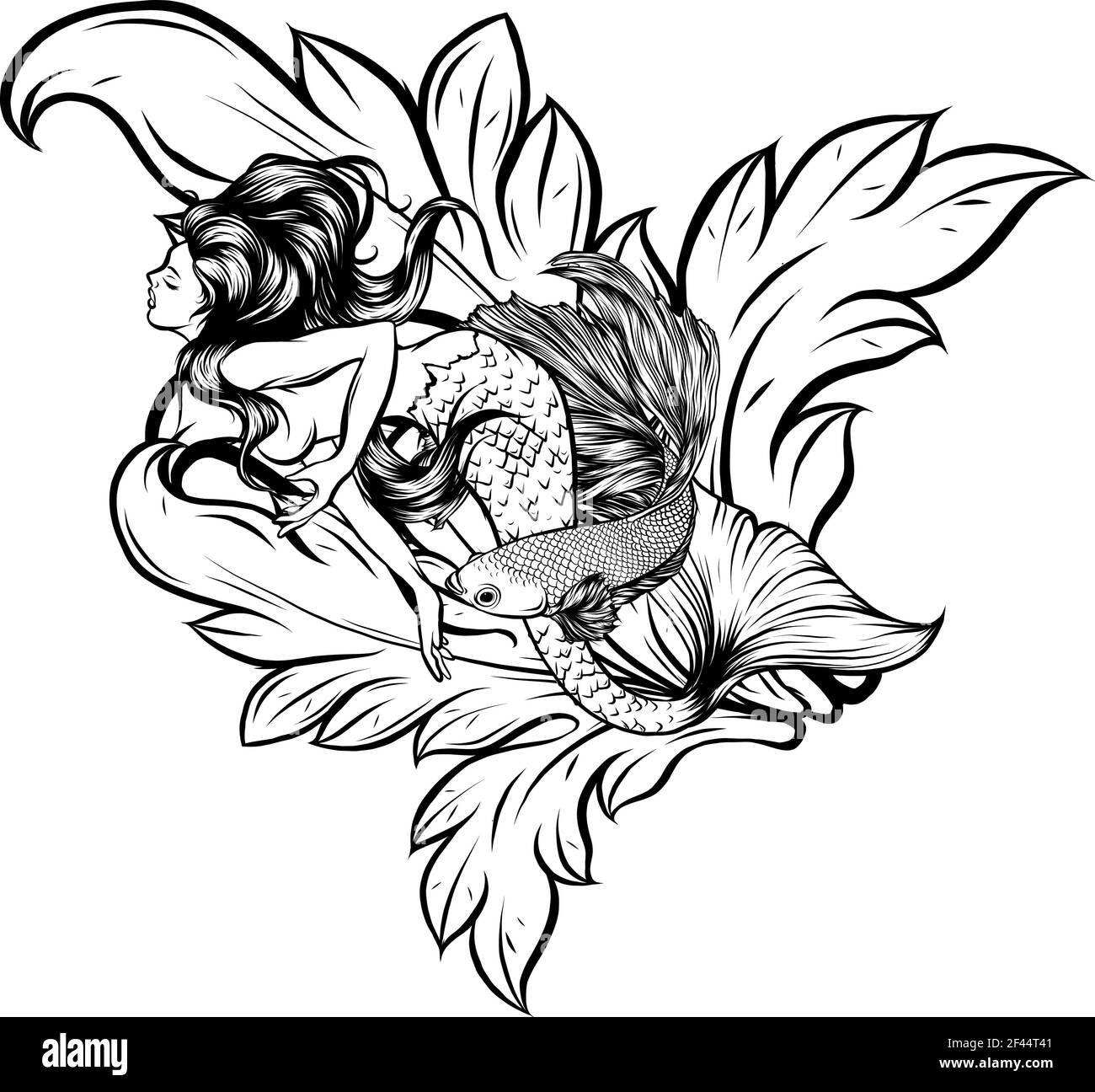 Siren mythology vintage illustration hi-res stock photography and ...