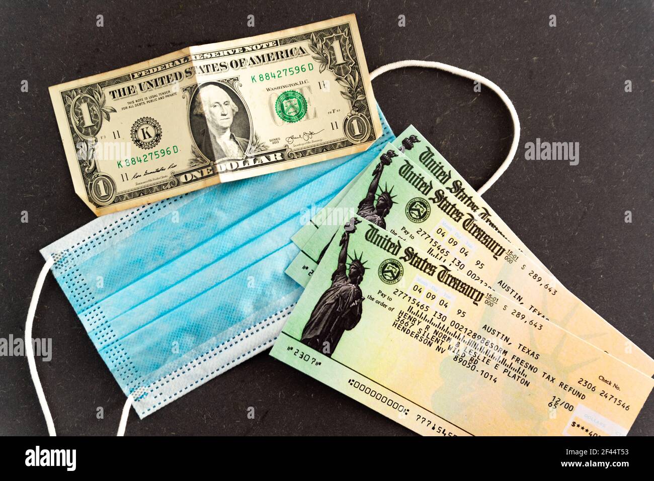 Washington, usa - 10 march 2021: close up of stimulus check and face ...