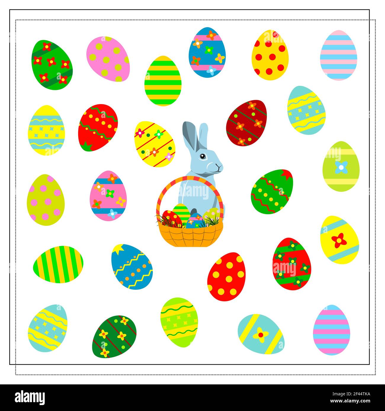 A matching game. Draw a line. Easter eggs. Connect the parts. a logical ...