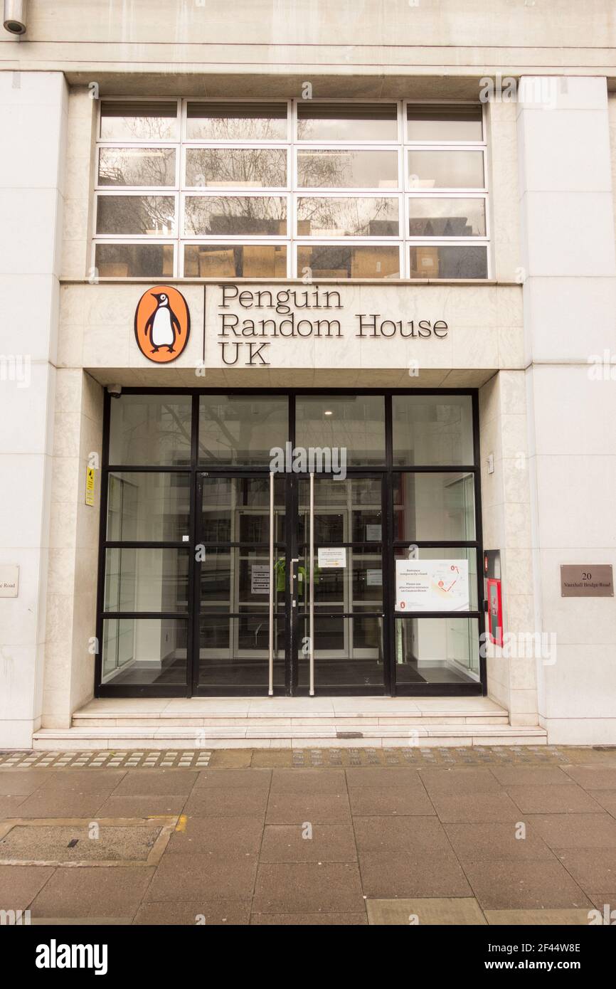 The entrance to Penguin Random House, Vauxhall Bridge Road, London, SW1 ...