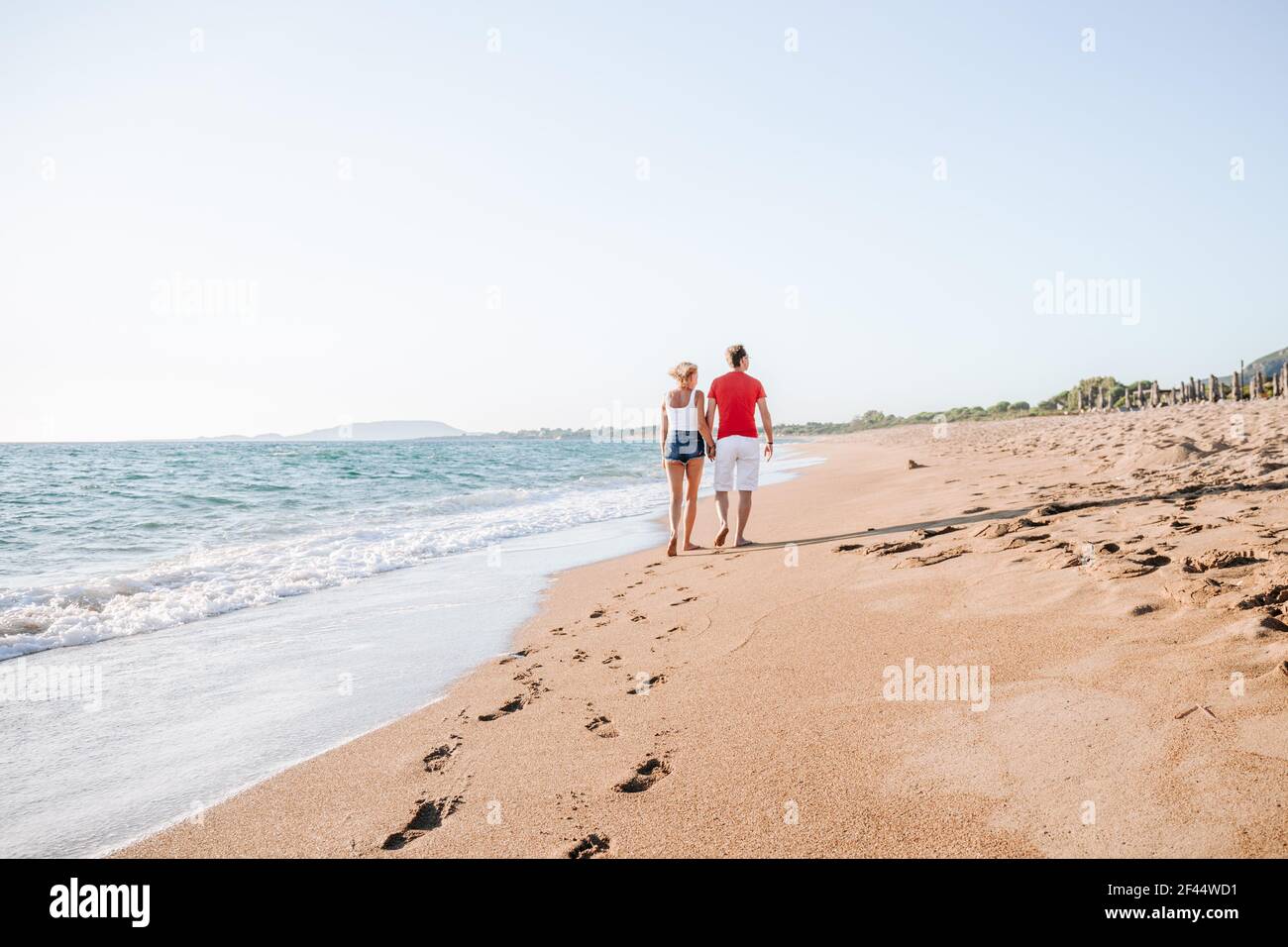 Back view of couple on beach Stock Photo - Alamy