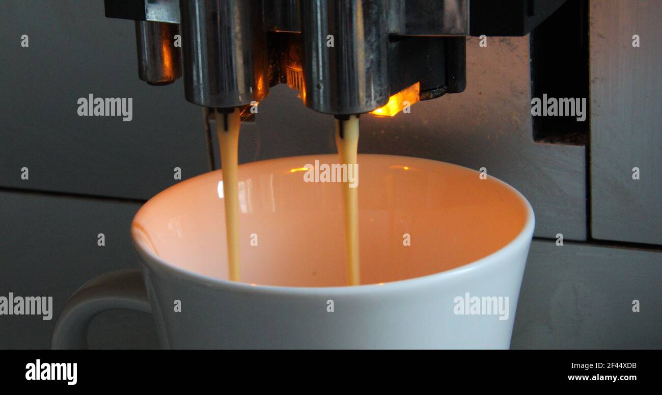 modern fully automatic coffee machine brews fresh delicious coffee from ...