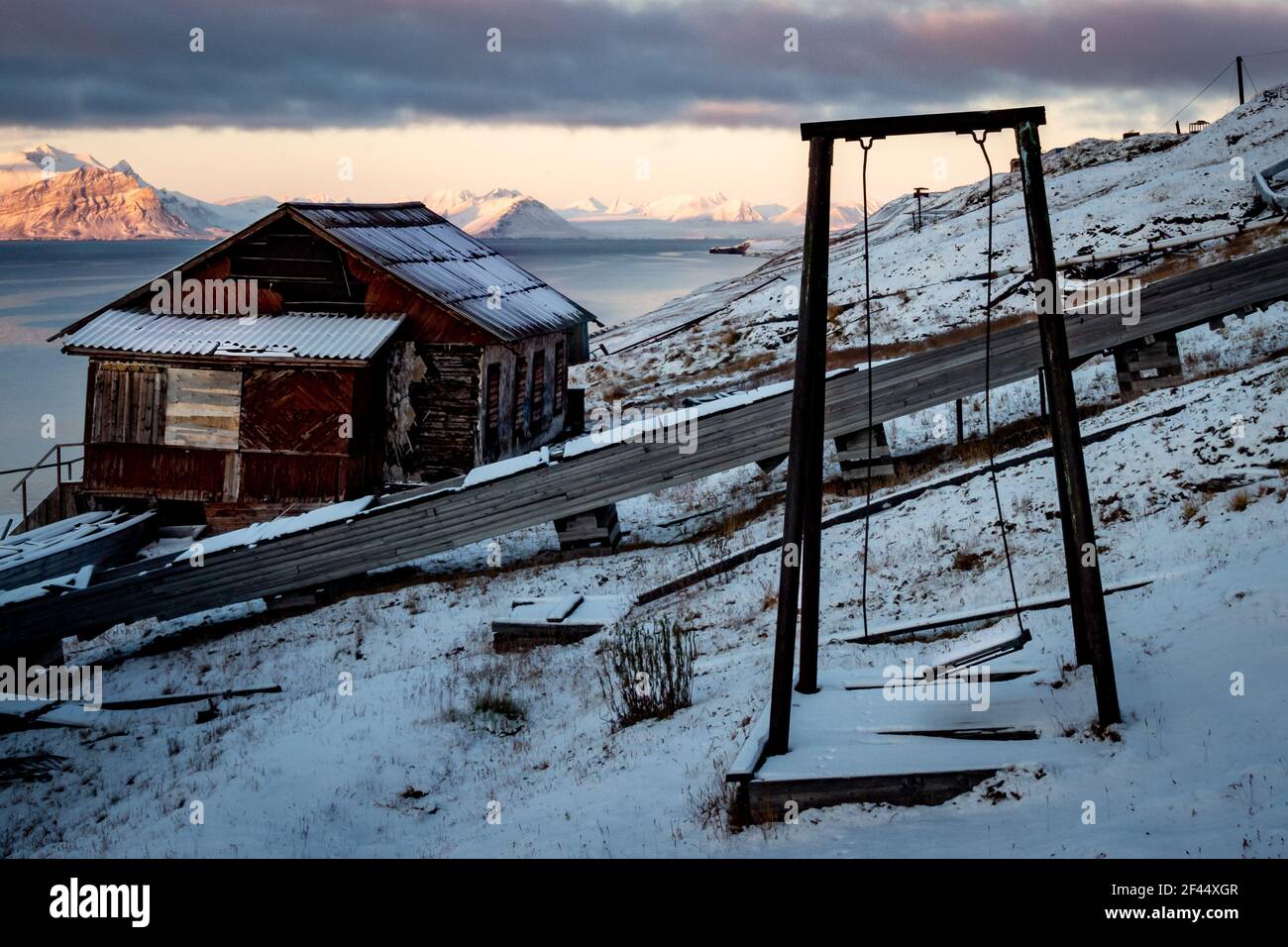 Broken Swing in abandoned Arctic Settlement Stock Photo - Alamy