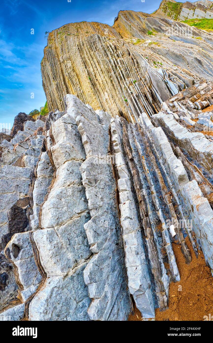 Steeply-tilted Layers of Flysch, Flysch Cliffs, Basque Coast UNESCO ...
