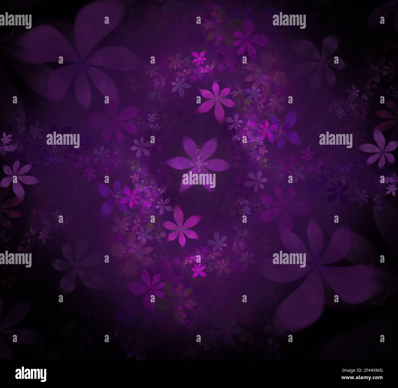 Minimalistic abstract spring flowers background. Fractal flower ...