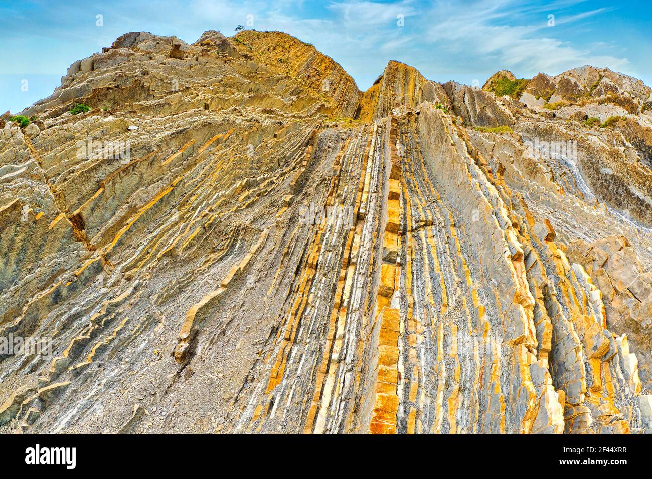 Steeply-tilted Layers of Flysch, Flysch Cliffs, Basque Coast UNESCO ...
