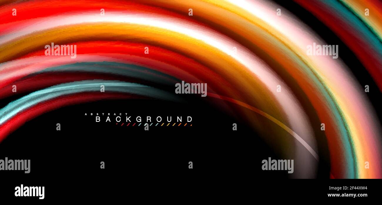 Multicolored wave lines on black background design. Multicolored wave ...
