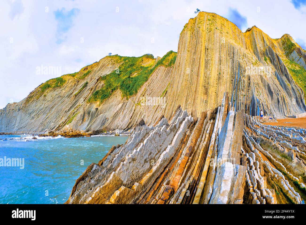 Steeply-tilted Layers of Flysch, Flysch Cliffs, Basque Coast UNESCO ...