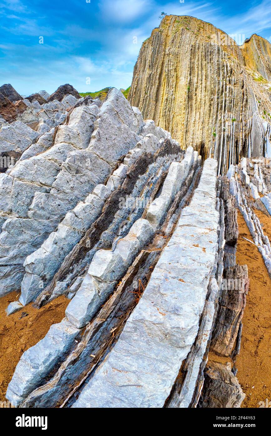 Steeply-tilted Layers of Flysch, Flysch Cliffs, Basque Coast UNESCO ...