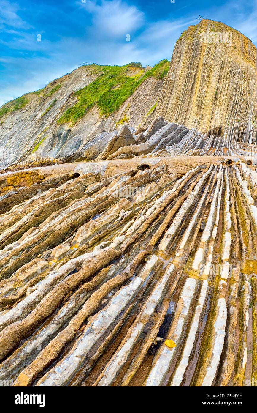 Steeply-tilted Layers of Flysch, Flysch Cliffs, Basque Coast UNESCO ...