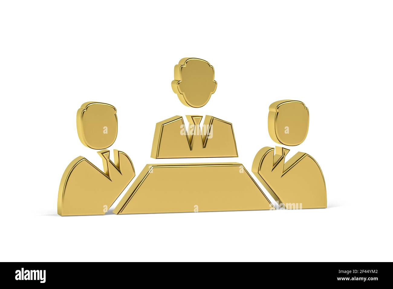 Golden 3d conference room icon isolated on white background - 3D render ...