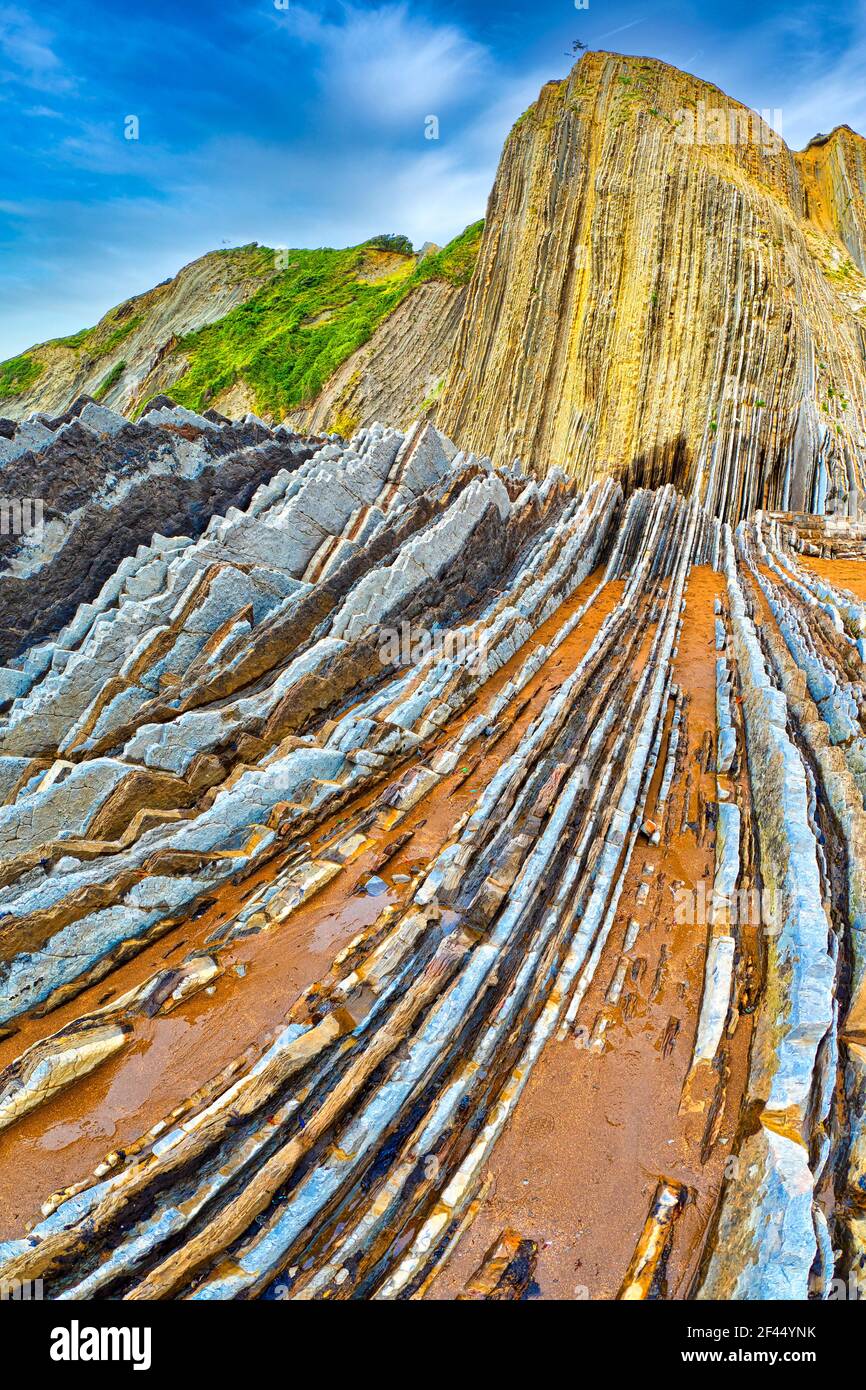 Steeply-tilted Layers of Flysch, Flysch Cliffs, Basque Coast UNESCO ...