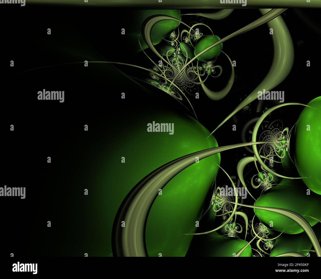Green, plant illusion, leaves in flow design - fractal abstract ...