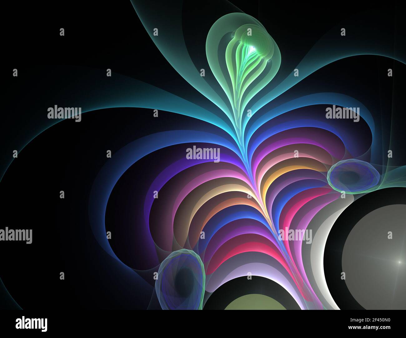 Plant illusion, leaves in floral design - fractal abstract background ...