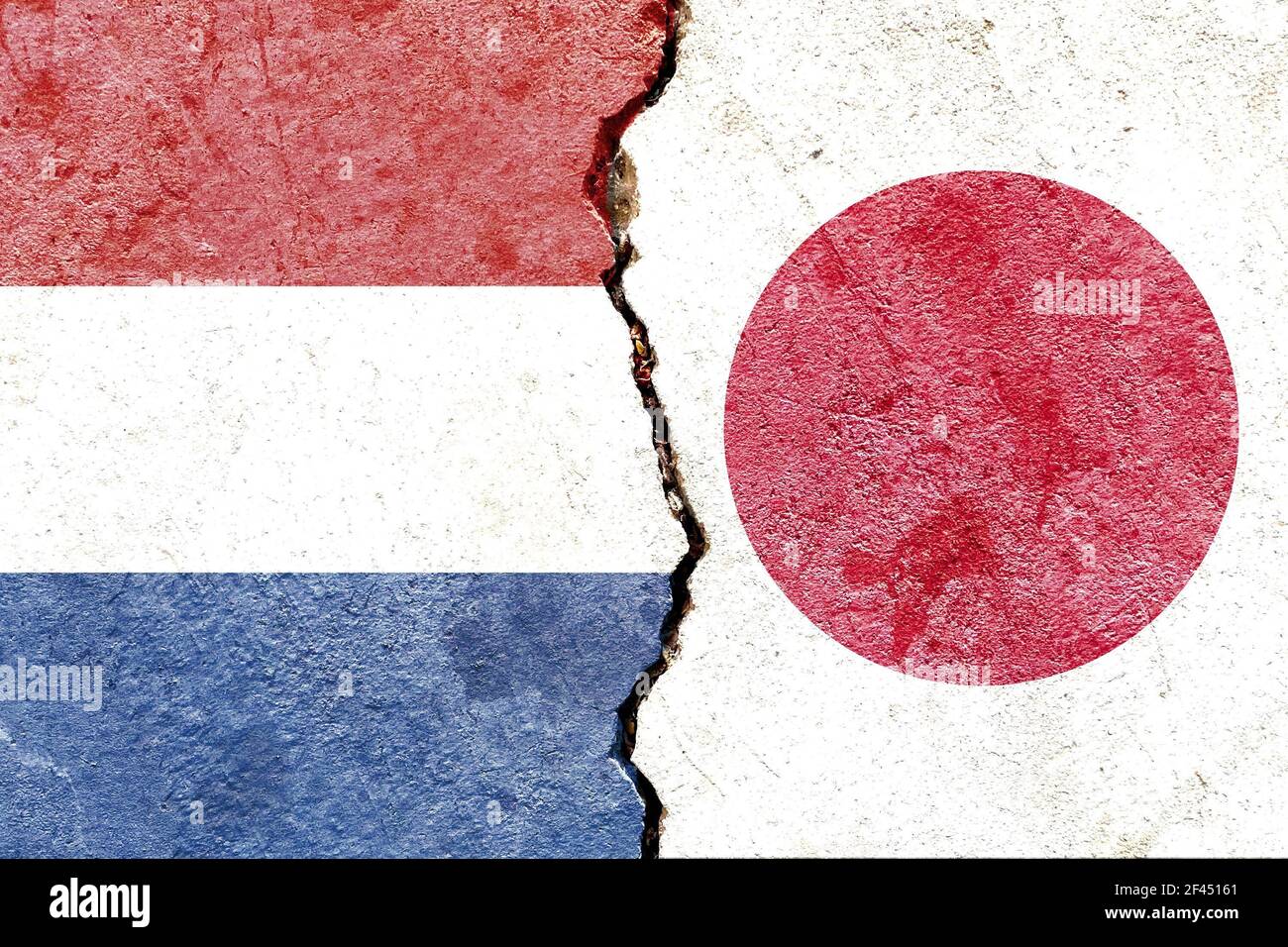 An illustration of the flags of the Netherlands and Japan Stock Photo ...
