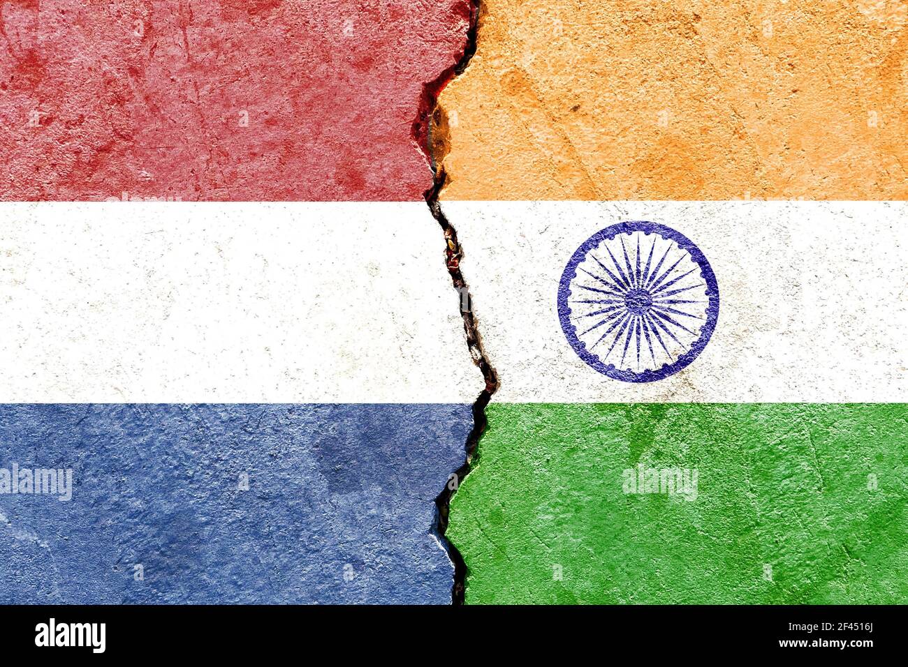 An illustration of the flags of the Netherlands and India Stock Photo ...