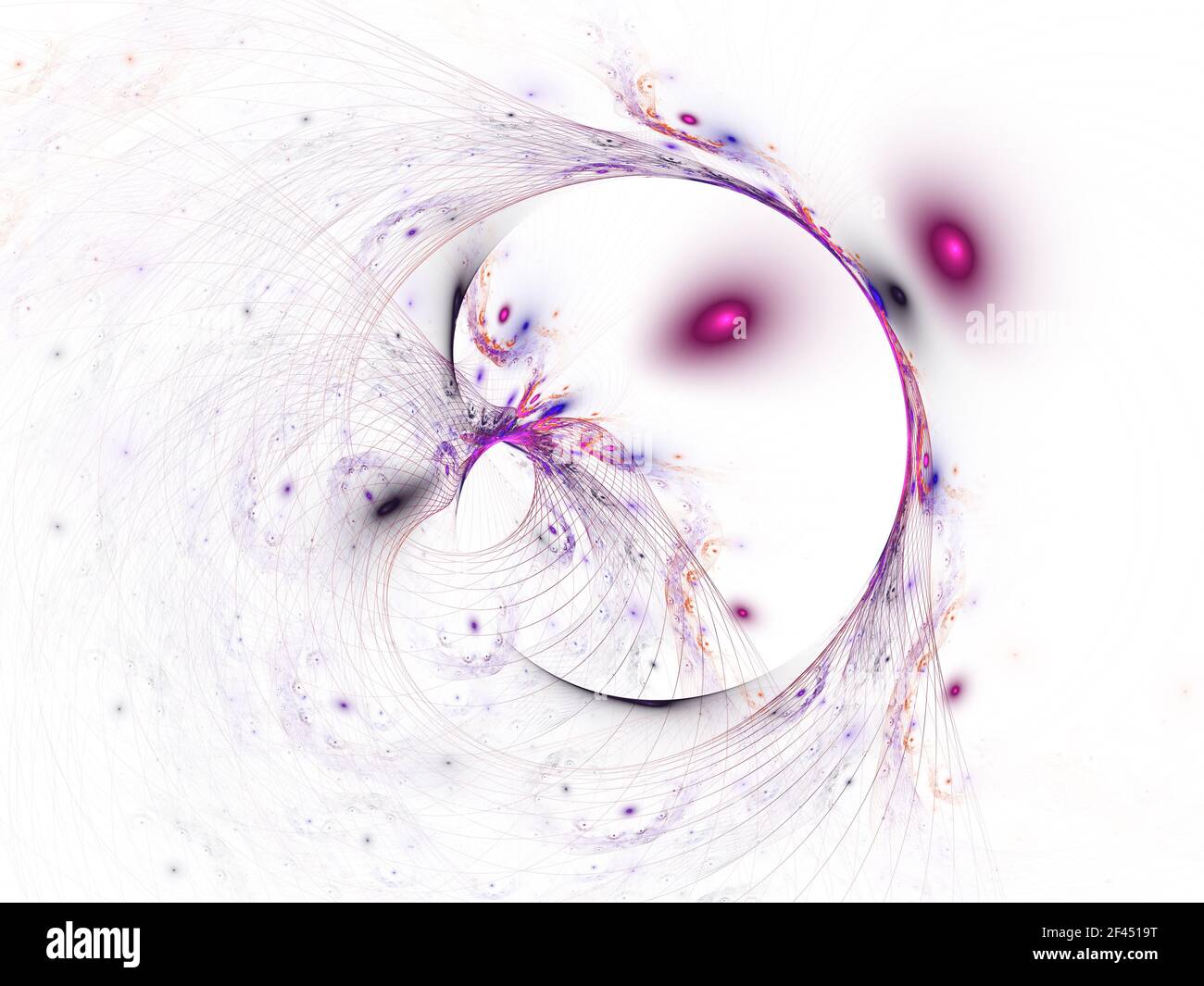 Soft glowing layered abstract fractal network on a white virtual ...