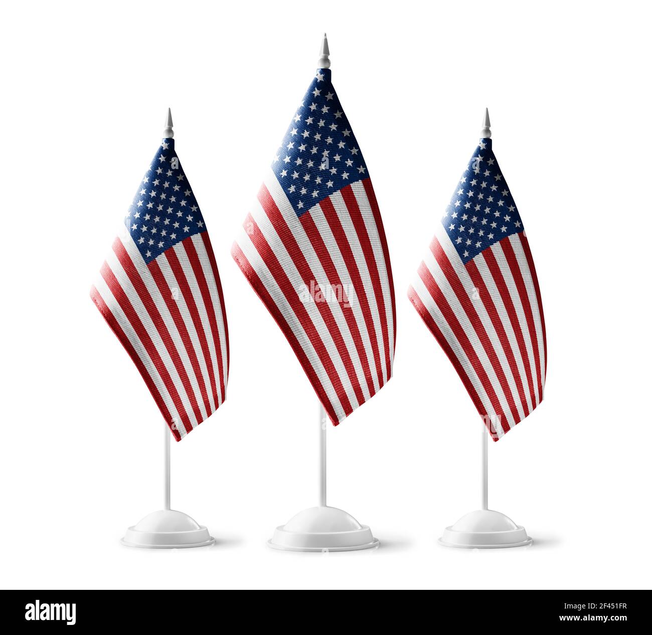 Small national flags of the United States on a white background Stock ...