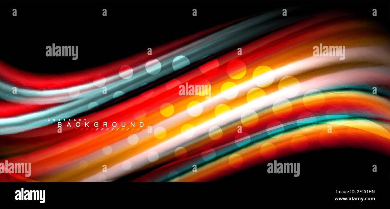 Multicolored wave lines on black background design. Multicolored wave ...