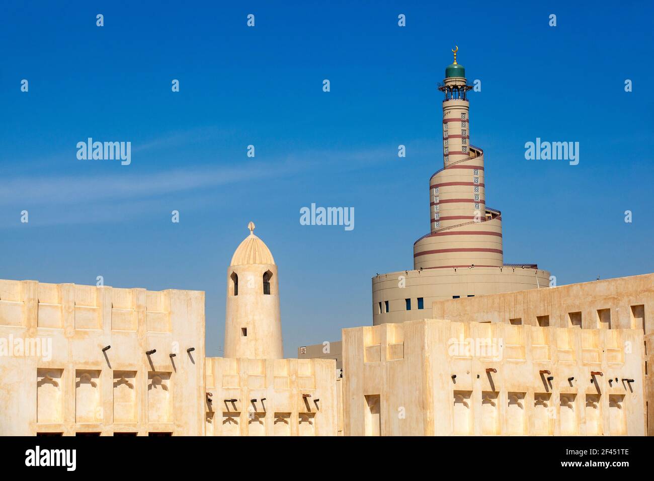 Qatar, Doha, Mosque and Fanar Qatar Islamic Cultural Center Stock Photo ...