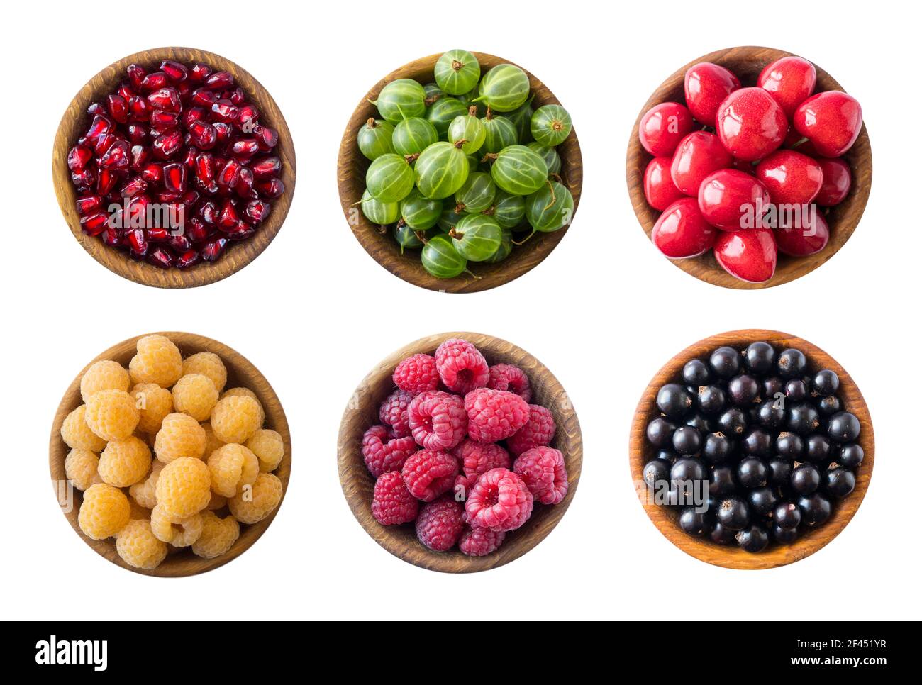 Top view. Fruits and berries in bowl on white background. Fruits with ...