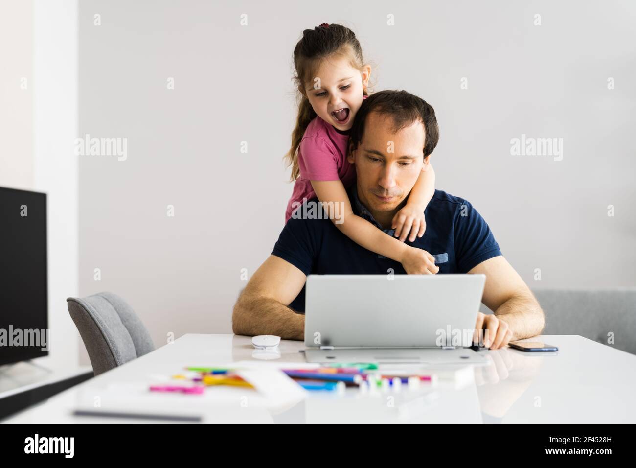 Home Office Online Work Stress In Quarantine Stock Photo - Alamy