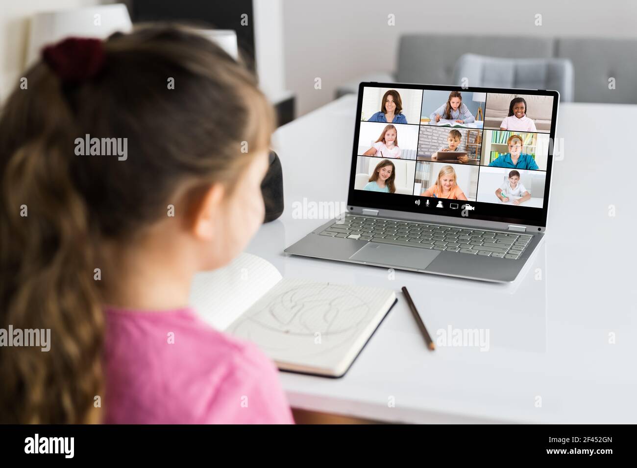 Child video call hi-res stock photography and images - Alamy